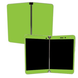 mightyskins skin for microsoft surface duo - solid lime green | protective, durable, and unique vinyl decal wrap cover | easy to apply, remove, and change styles | made in the usa