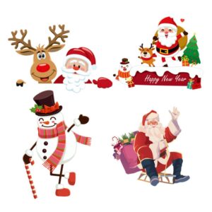 aboofan christmas light switch sticker removable wall decal for christmas home party decoration 4pcs