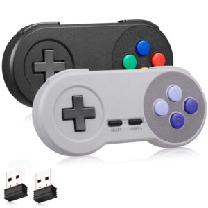 kiwitata 2 pack wireless snes usb controller for retro games, kiwitatá 2.4ghz remote wireless snes emulator game pad controller for windows pc mac retropie