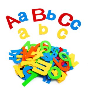 toddlers toys felt-alphabet letters numbers for preschool learning activity with 107 pieces abc upper lower case letters, numbers children felt wall sensory activity toys