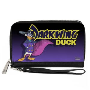 buckle-down women's pu zip around wallet rectangle-darkwing duck, 7.5"x4.5"