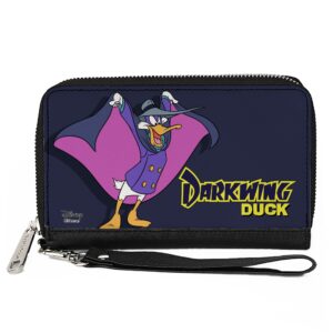 buckle-down women's pu zip around wallet rectangle-darkwing duck, 7.5"x4.5"