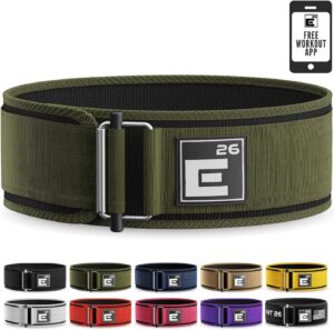 self-locking weight lifting belt - premium weightlifting belt for serious functional fitness, weight lifting, and olympic lifting athletes| lifting belt for men and women (medium, green)