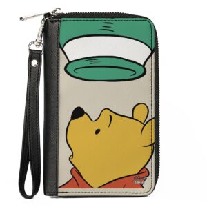 buckle-down women's pu zip around wallet rectangle-winnie the pooh, 7.5"x4.5"