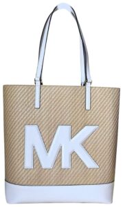 michael michael kors straw python capsule kelli large dbl ns tote optic white