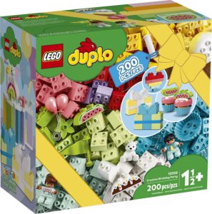 lego duplo classic creative birthday party 10958 imaginative building fun for toddlers; creative toy gift for kids, new 2021 (200 pieces)