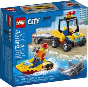 lego city beach rescue atv 60286 building kit; fun cool toy for kids, new 2021 (79 pieces)