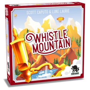 whistle mountain, strategic board game, tile laying, worker placement game fun game for adults