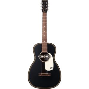 gretsch g9520e gin rickey acoustic electric guitar, smokestack black, with soundhole pickup