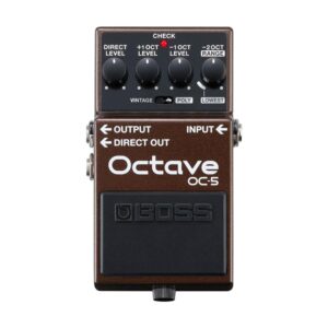 boss oc-5 octave guitar and bass effect pedal with vintage and poly modes plus 5-year warranty