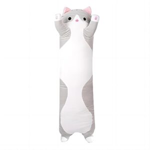 cat plush toy long cotton cute cat doll plush toy soft cotton stuffed sleeping pillow great gift for your girlfriend or kids for over 1 years old kids