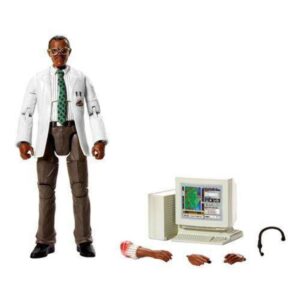 mattel jurassic world toys amber collection ray arnold 6-in action figure with movie-inspired removable arm, headset, & computer piece accessory, collectible gift for 8 years old & up