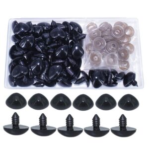 bestartstore 50pcs 14x20mm black plastic triangle safety nose animal nose with washers for bear doll puppet plush animal diy craft