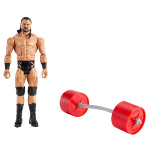 ​wwe wrekkin series 7 drew mcintyre 6 in action figure with slamming action gripping hands and bendable barbell weights accessory poseable 6 in gift for ages 6 years old and up