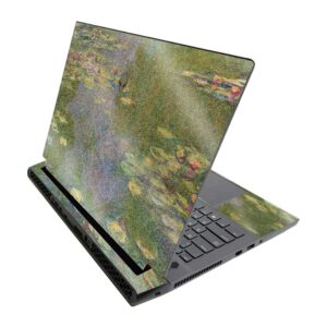 mightyskins glossy glitter skin for alienware m17 r3 (2020) & m17 r4 (2021) - water lilies | durable high-gloss glitter finish | easy to apply and change style | made in the usa