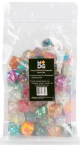 fanroll by metallic dice games premium assorted dozens of resin dice, pound of dnd dice, role playing game dice for dungeons and dragons