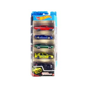 hot wheels fast and furious 5-pack of toy cars in 1:64 scale, replicas from the movie with exclusive decos (styles may vary)