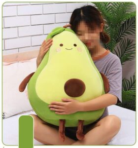 xichen 27 inch green large simulation avocado plush toy doll sleeping pillow doll doll, holiday warm gift plush toy pillows (seated)