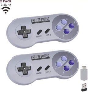 wireless controller (2ps) for snes game controller with usb wireless receiver can play with the windows, ios, linx, android devices