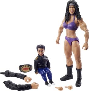 wwe wrestlemania 37 elite collection chyna action figure with women’s championship and paul ellering and rocco buildafigure pieces6 in posable collectible gift for wwe fans ages 8 years old and up