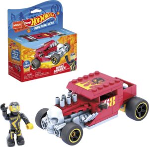 hot wheels mega construx bone shaker construction set, building toys for kids 5 years and up