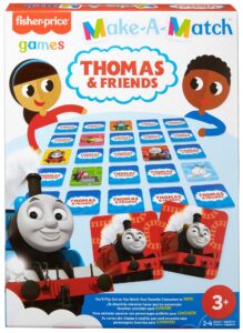 mattel gamesfisher-price make-a-match card game with thomas & friends theme, 56 cards for 2 to 4 players, gift for kids ages 3 years & older