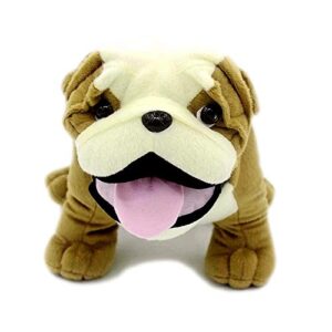 vachichi cute stuffed animal bulldog teddy 12 inch lifelike plush toy puppy, 12" english bulldog