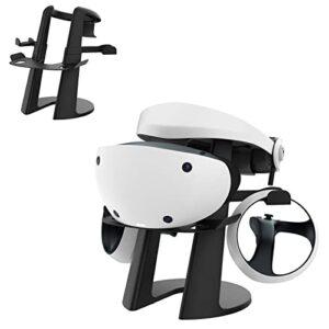 amvr vr stand for quest 2, vr headset and touch controllers display holder for quest 2, psvr 2, quest, rift, rift s or valve index (black, just vr stand)