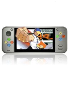 new czt 5.1 lcd screen cool color handheld game console multiple simulators built-in 5000 games can be archived support hdmi output/video/music/e-book/rechargeable lithium battery (gray)