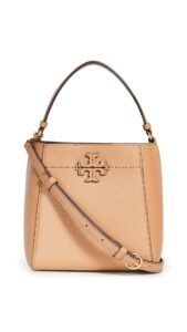 tory burch women's small mcgraw bucket bag, tiramisu, tan, one size