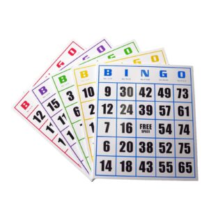 yuanhe jumbo bingo game cards -50pack easy read bingo set bingo paper game cards for bingo kids party card games, school classroom family gathering activity, casino trip