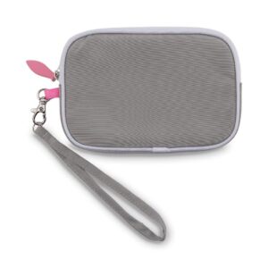 ame & lulu sport wristlet (grey/pink)