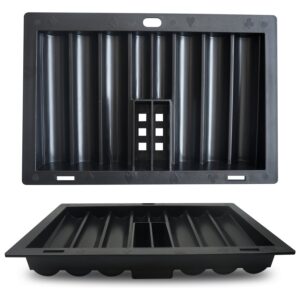 yuanhe poker chip tray rack - blackjack casino poker table dealer chips tray with 2 card slots, 350-chip capacity