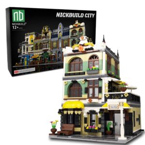 nickbuild street roman restaurant moc building blocks toy, towns series kits, collectible play model set and building city toys for kids and teens (1186 pcs)