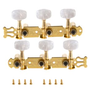 randon classical guitar string tuning peg tuner machine heads tuning key pegs 3+3 tuners for nylon strings (gold)