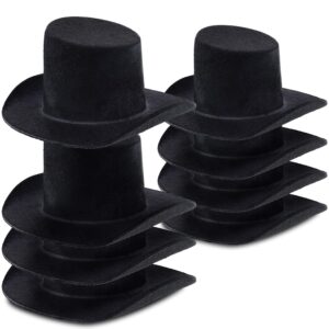 skylety 8 pieces felt top hats black mini top hats christmas party decoration for your snowman, doll, or other craft project