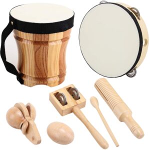 ml.enjoy wooden musical instruments toys, kids musical instruments, toddler musical instruments, eco-friendly music set natural wood percussion instruments set