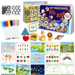 epic kids by mom preschool busy book, 23 pages, 13 themes + tracing and coloring for kids, preschool learning activities for kids, sensory quiet books, learning resources, montessori toys