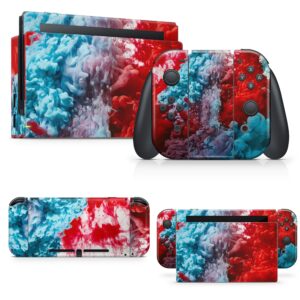 spiderman skin decal vinyl sticker compatible with nintendo switch console + 1 controller skins set