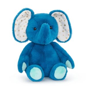 b. toys- b. softies- 12" plush blue elephant – stuffed animal – soft & cuddly toy- washable- baby, toddler, kids- happy hues- ellie-berry- 0 months +