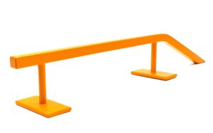 flvff fingerboard rail pole jam to flat grind metal rail made of solid steel ramp and skate parks (r5) (yellow)