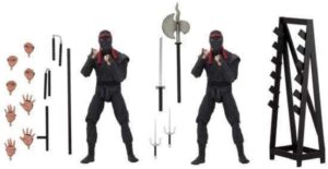 neca 7" tmnt 1990 movie foot soldier w/weapons rack 2 pack figure