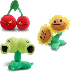 maikerry 3 pieces pvz plants 1 2 stuffed plush toy, pvz figure doll gifts christmas for kids and fans