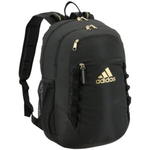 adidas excel 6 backpack, two tone black/snowglobe with mutli stripe webbing, one size