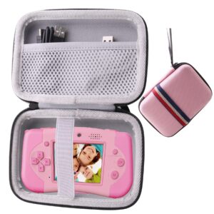 waiyu hard carrying case for prograce handheld game kids camera (pink)