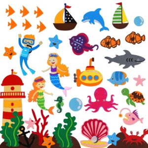 craftstory ocean animals toys felt/flannel boards stories figures sets for preschool 40 pieces toddlers under the sea kids interactive storytelling teaching play kits