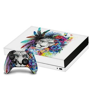 head case designs officially licensed pixie cold king of the lions art mix vinyl sticker gaming skin decal cover compatible with xbox one x console and controller bundle