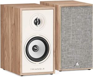 triangle - borea br02 hi-fi bookshelf speakers - power handling 80w - output 89 db/w/m - versatile music and home cinema - 176 x 310 x 274 mm - light oak (pair)