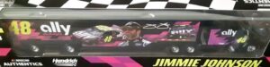 action jimmie johnson #48 2020 edition ally racing hauler transporter semi tractor trailer rig truck 1/64 scale authentics edition metal cab plastic trailer