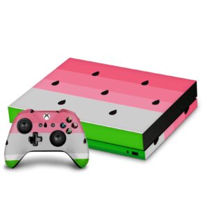 head case designs officially licensed haroulita watermelon art mix vinyl sticker gaming skin decal cover compatible with xbox one x console and controller bundle